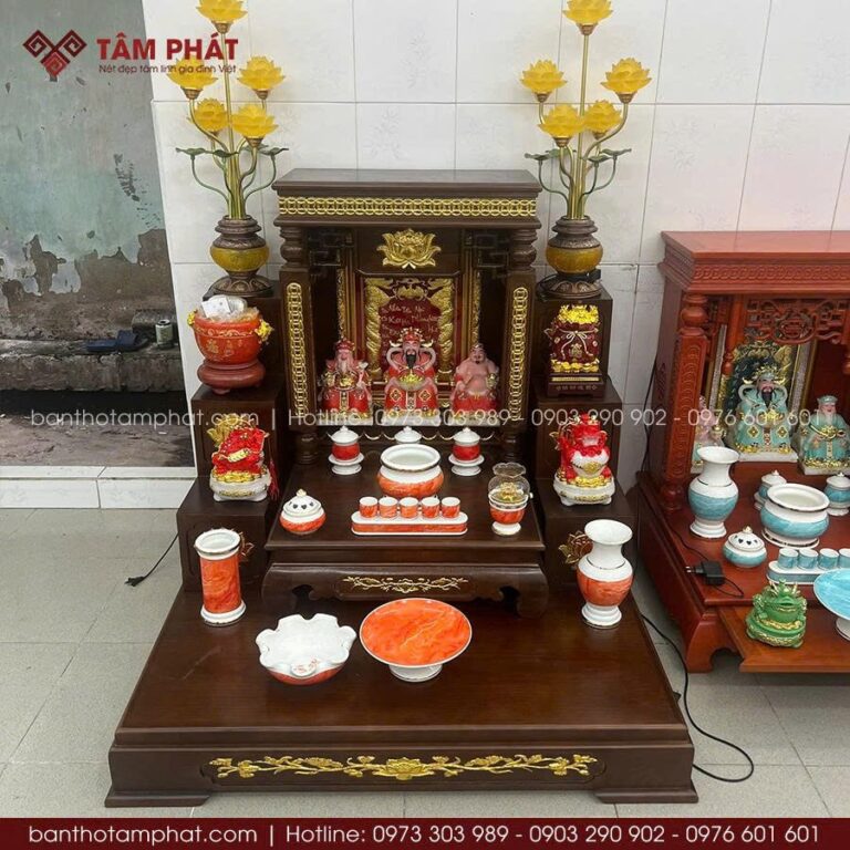 Bộ bàn thờ Thần Tài Thổ Địa Đẹp 2026 mẫu BTT-3029